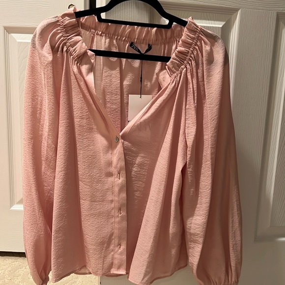 Zara | Tops | Zara Light Pink Blouse | Poshmark
